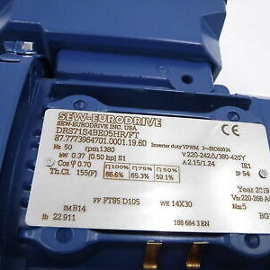 Sew Eurodrive drs71s4be05hr/ft 220-242v 1380 rpm .50 hp Movimot Motor ...
