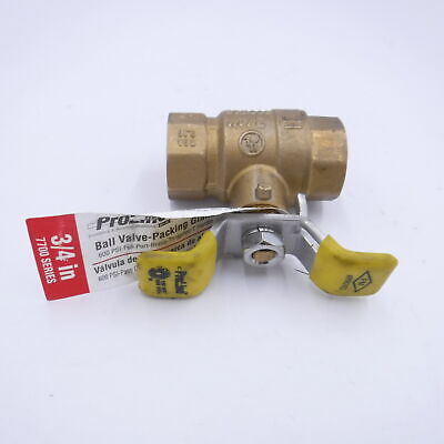Proline Threaded T-Handle Brass Ball Valve 600 PSI 3/4'' FIP 107-824TNL ...