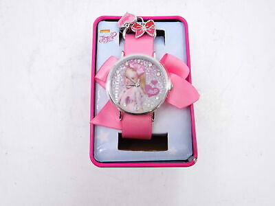 JoJo Siwa Watch w/ Charms & Pink Satin Bow Glitter Tin Case Analog ...