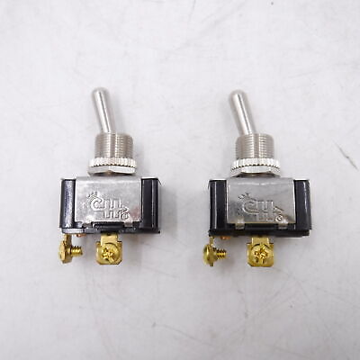 2 Pack Heavy Duty Single Pole Toggle Switch 5582, 2 Terminal Nickel ...