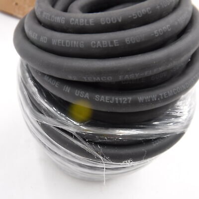 50' Black 2 AWG Temco Easy-Flex HD Welding Cable 600V SAE J1127 - OneClick Warehouse