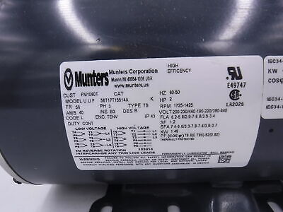Munters 2HP 3PH 60-50hz 200-230v 1725-1425rpm VX36 Aerotech - OneClick ...