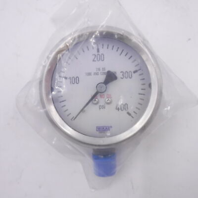 Wika 8100TCZJ Pressure Gauge 0-400 PSI Stainless Steel 2-5/8"D, 1/2" Threaded - OneClick Warehouse