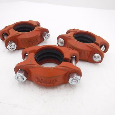 3Pck Victaulic QuickVic Style 107N 2" Orange Enamel Grooved Coupling 2/ ...