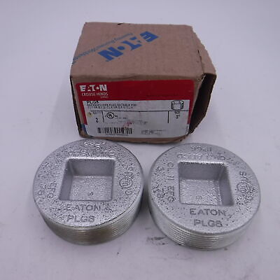 Box Of 2: Eaton PLG8 Crouse-Hinds 3" Iron Alloy Recessed Pipe Plug ...
