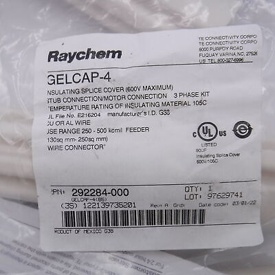 Raychem 292284-000 Gelcap-4 Insulating Splice Cover, 3 Phase Kit 600V ...