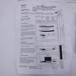 Tyco Indoor Tool Free Termination System 15kV for Neutral Power TFT ...