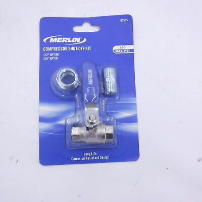 Merlin Compressor Shut Off Valve Kit Female NPT Connector Reducer 1/2 ...