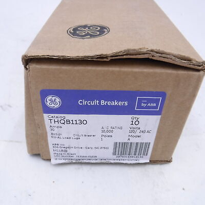 10 Pack GE THQB1130 - GE 30 Amp Single Pole Bolt-On Circuit Breaker 120 ...