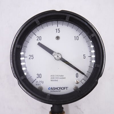 Ashcroft 1279 Duragauge Vacuum Gauge 0-30" Hg w/7/8" NPT Connection - OneClick Warehouse