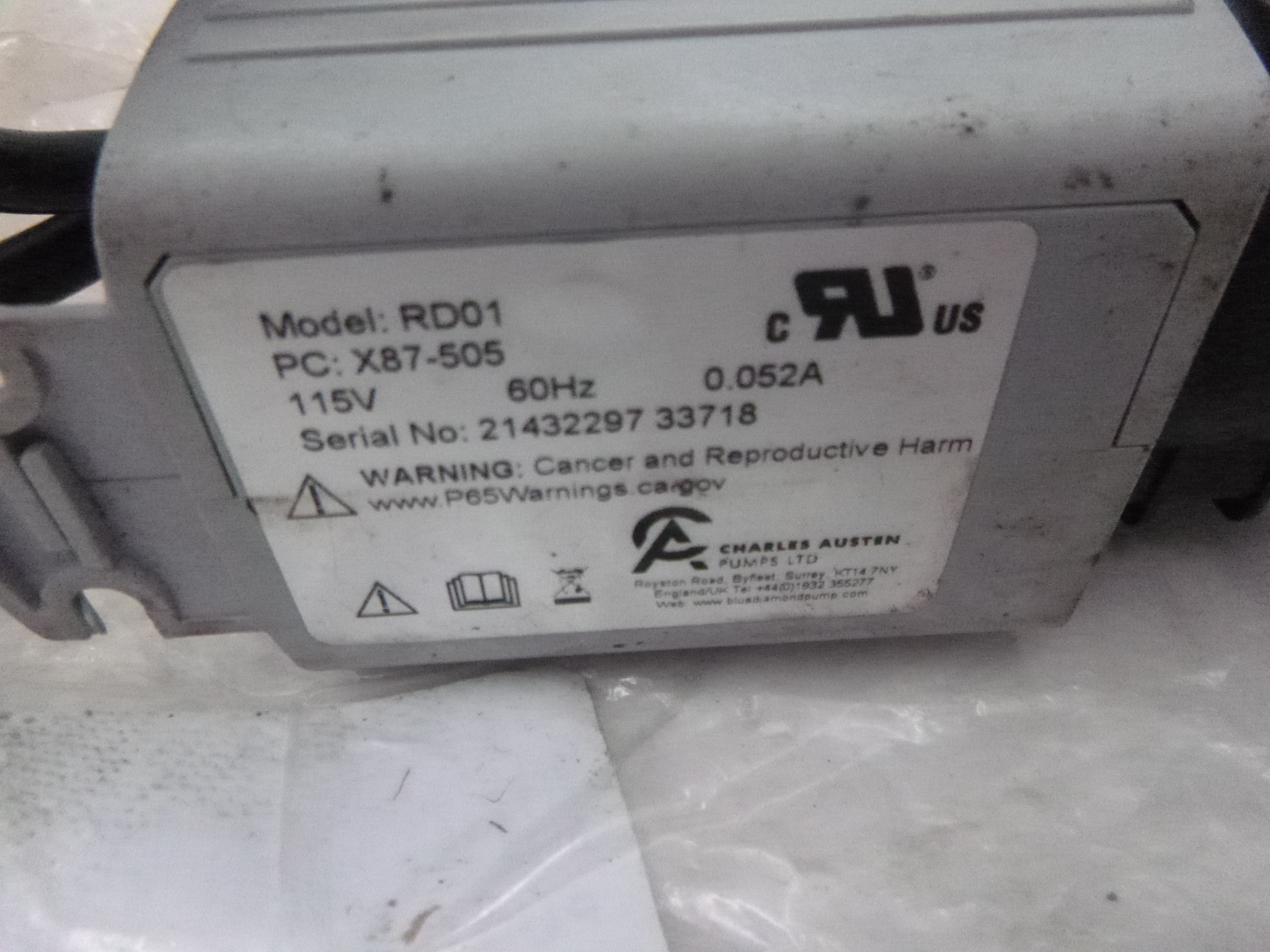 SEE DESC Blue Diamond X87-505 RD01 Mini Blue Condensate Pump 3130848 ...