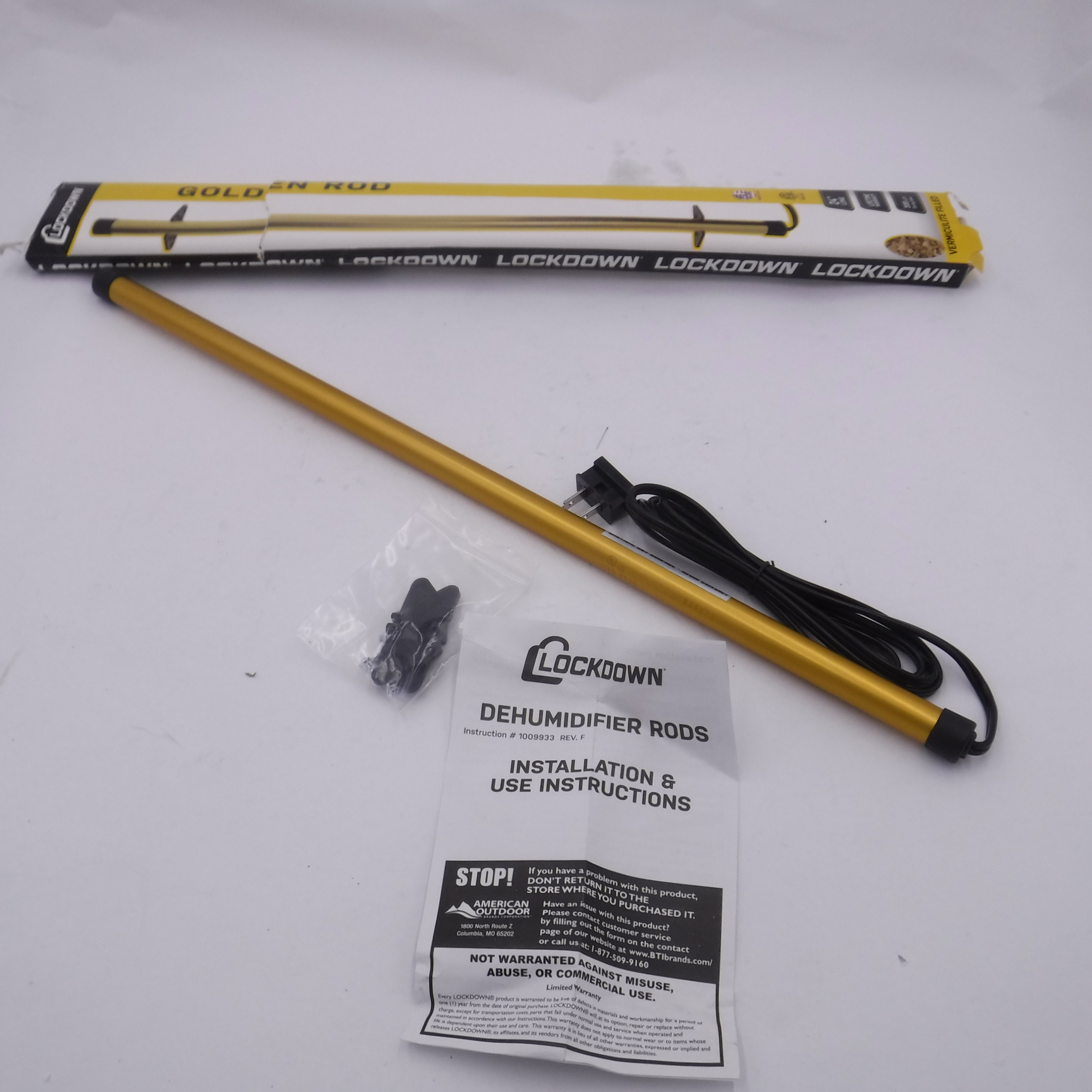 LockDown Golden Rod 24" Dehumidifier Rod 300 cu/ft Vermiculite filled ...