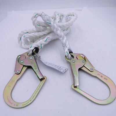 Werner L201015X2R Poly Dac Vertical Lifeline15' 5/8" Rope W/ 2 Rebar ...