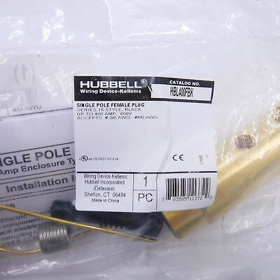 Hubbell Wiring HBL400FBK Single Pole Female Plug 400A 600VAC 2/0-4/0 ...