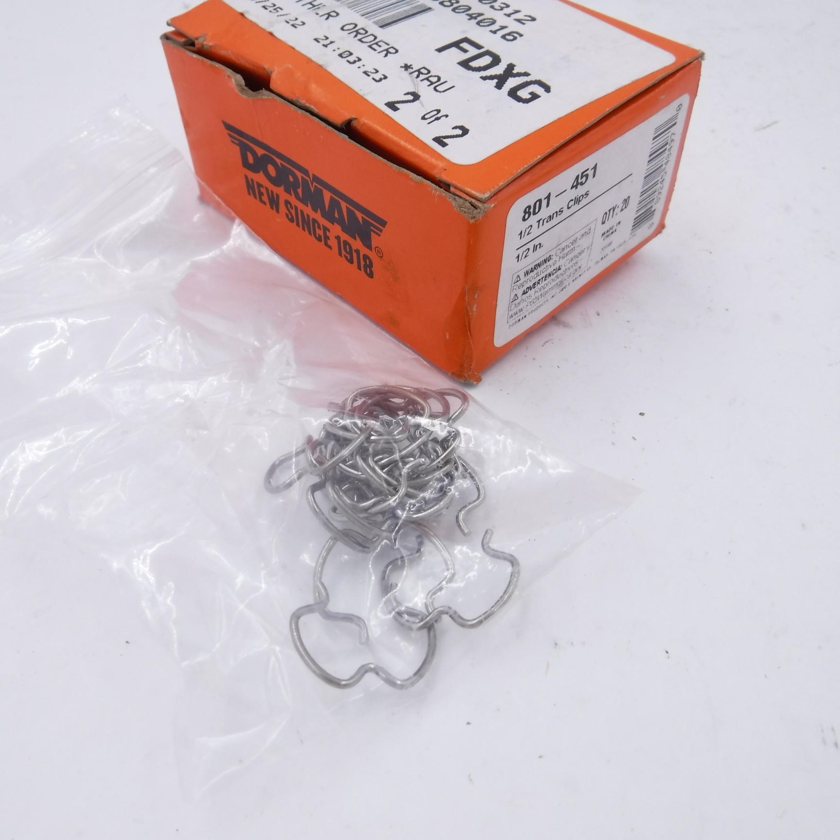 20 Pack Dorman 801-451 1/2" Transmission Oil Cooler Line Clips ...