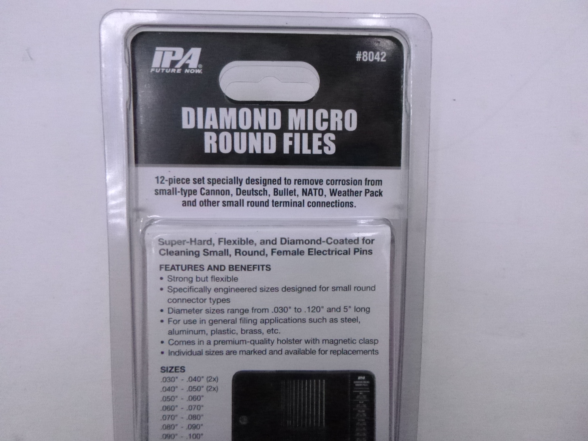 IPA Super Hard Diamond Coated Round Micro Files 8042 - OneClick Warehouse