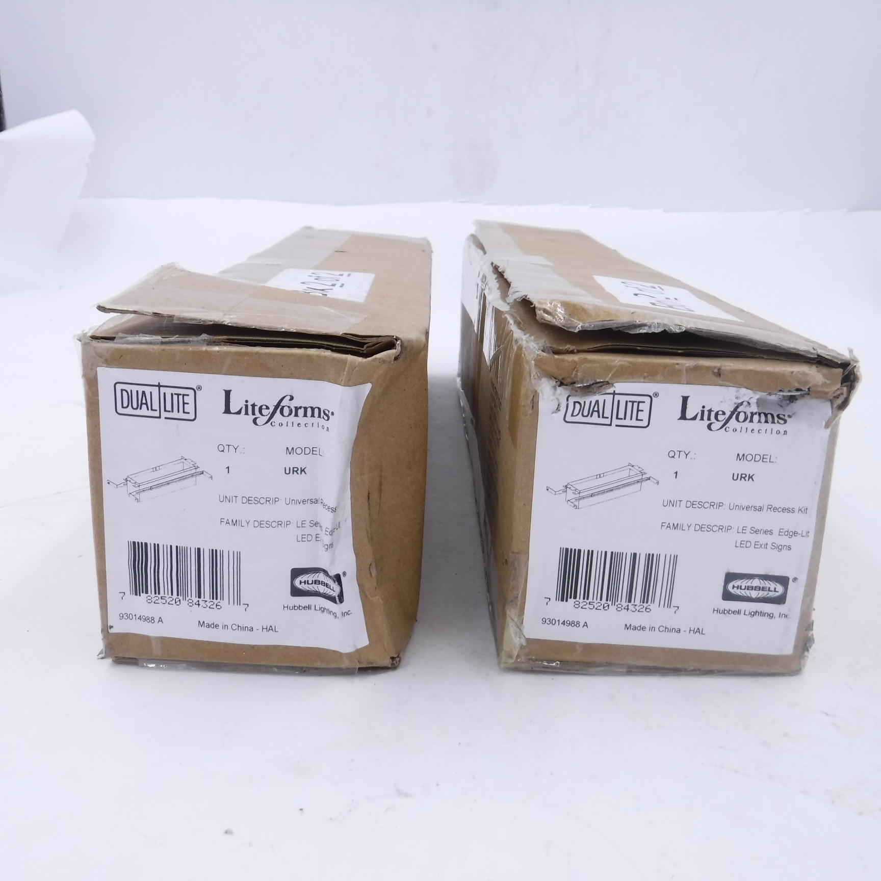 Lot of 2 Hubbell Dual-Lite LED Exit Sign Universal Recess Kit URK ...