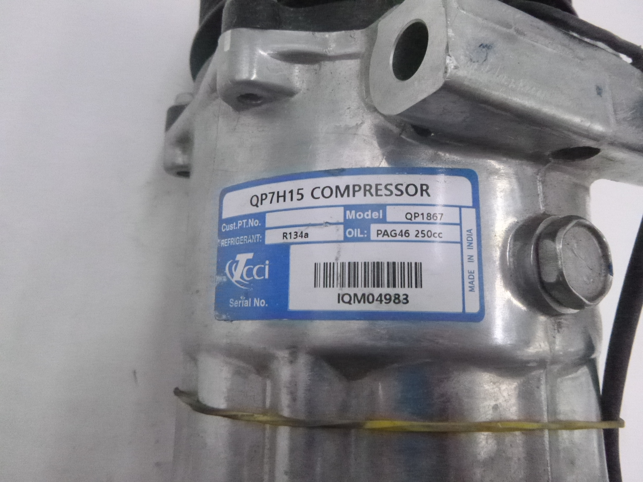 TCCI AC Compressor QP7H15 With Clutch 8PV 12V 250cc SH7H15 For Tractors ...