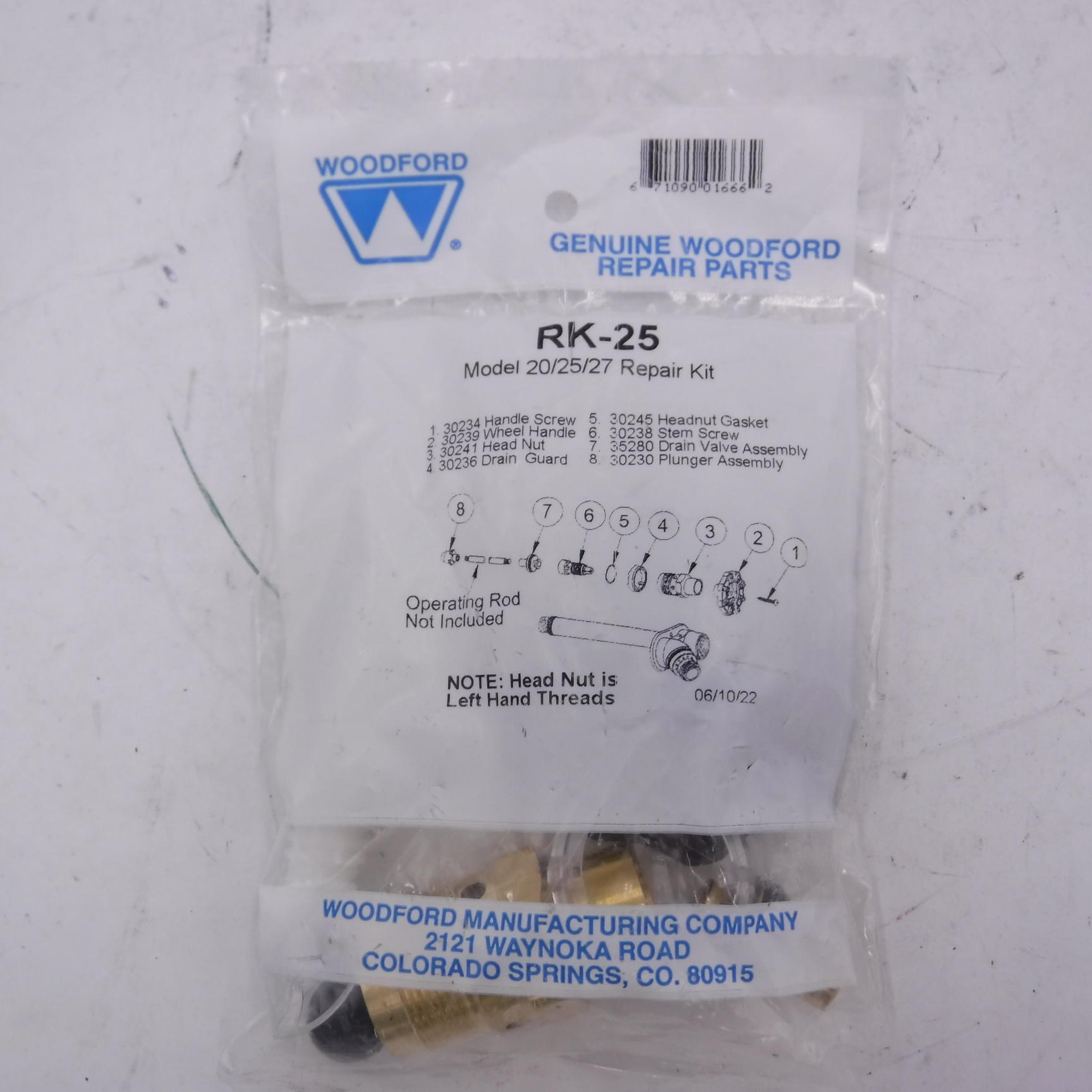 RK-25 Repair Kit For Woodford Model 20, 25, 27 Freezeless Wall Faucets ...