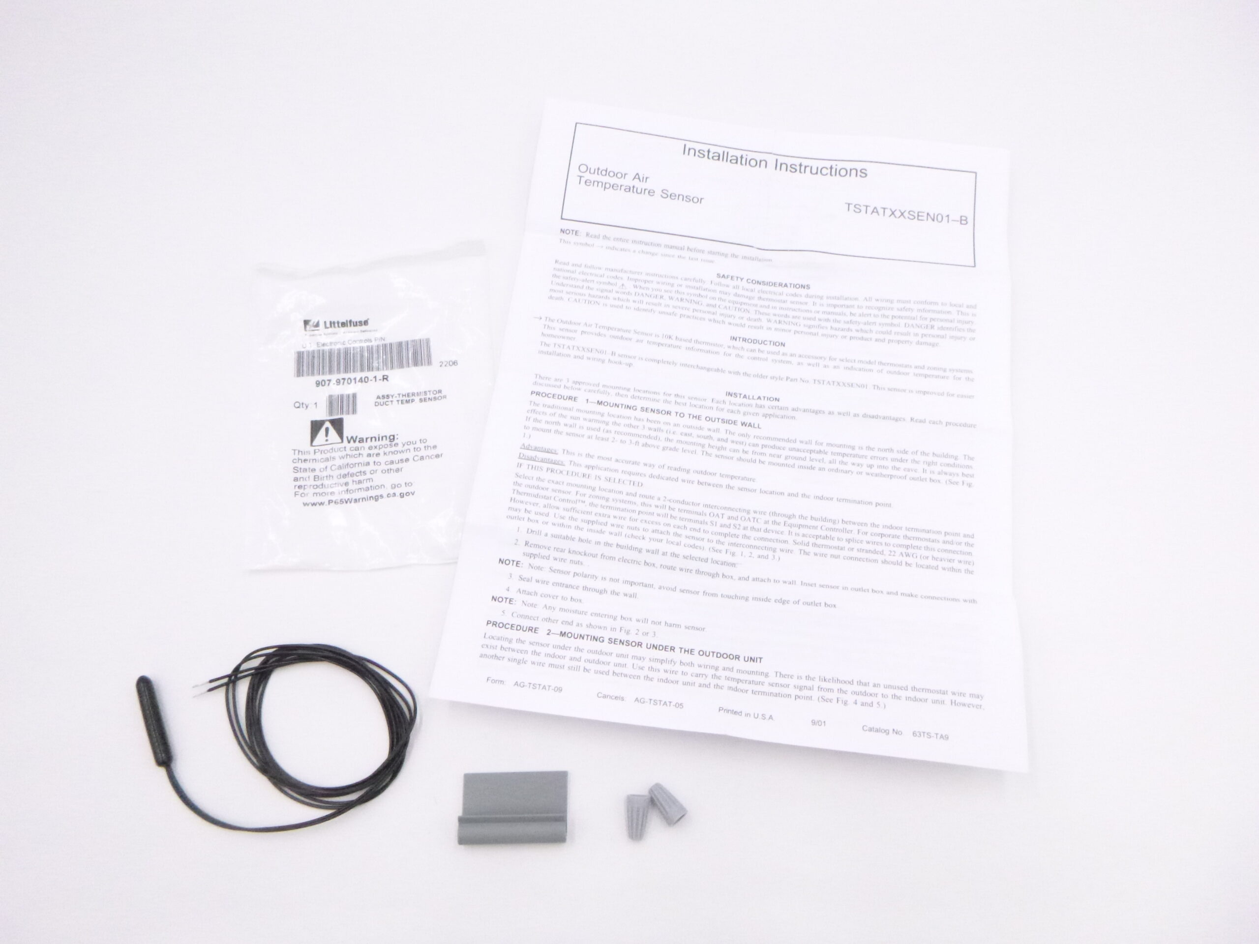 2 Pk TSTATXXSEN01-B Thermistor Duct Outdoor Air Temp Sensor Carrier ...