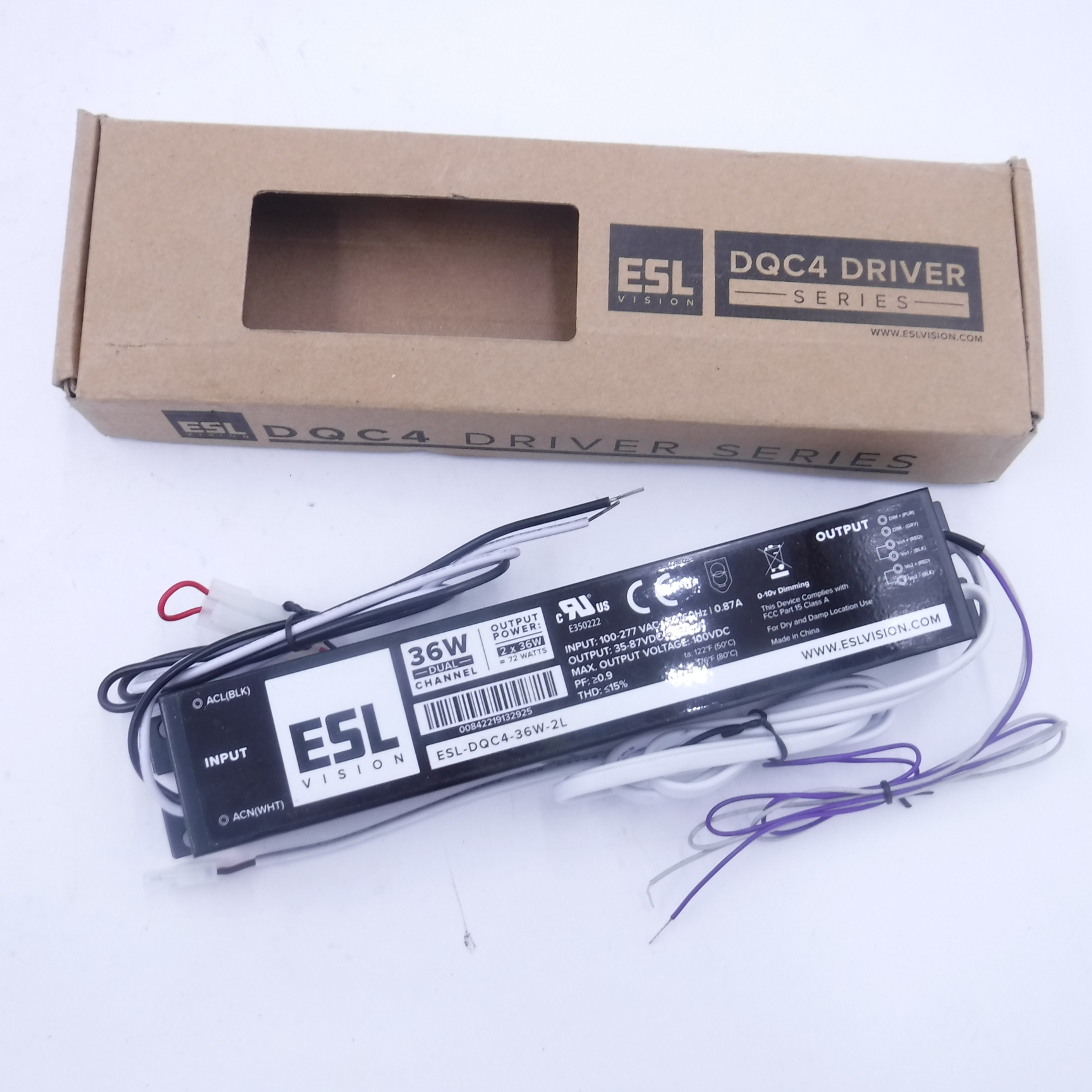 ESL Vision 36W LED Driver Dual Output 100-277 VAC 50/60Hz 0.87A ...