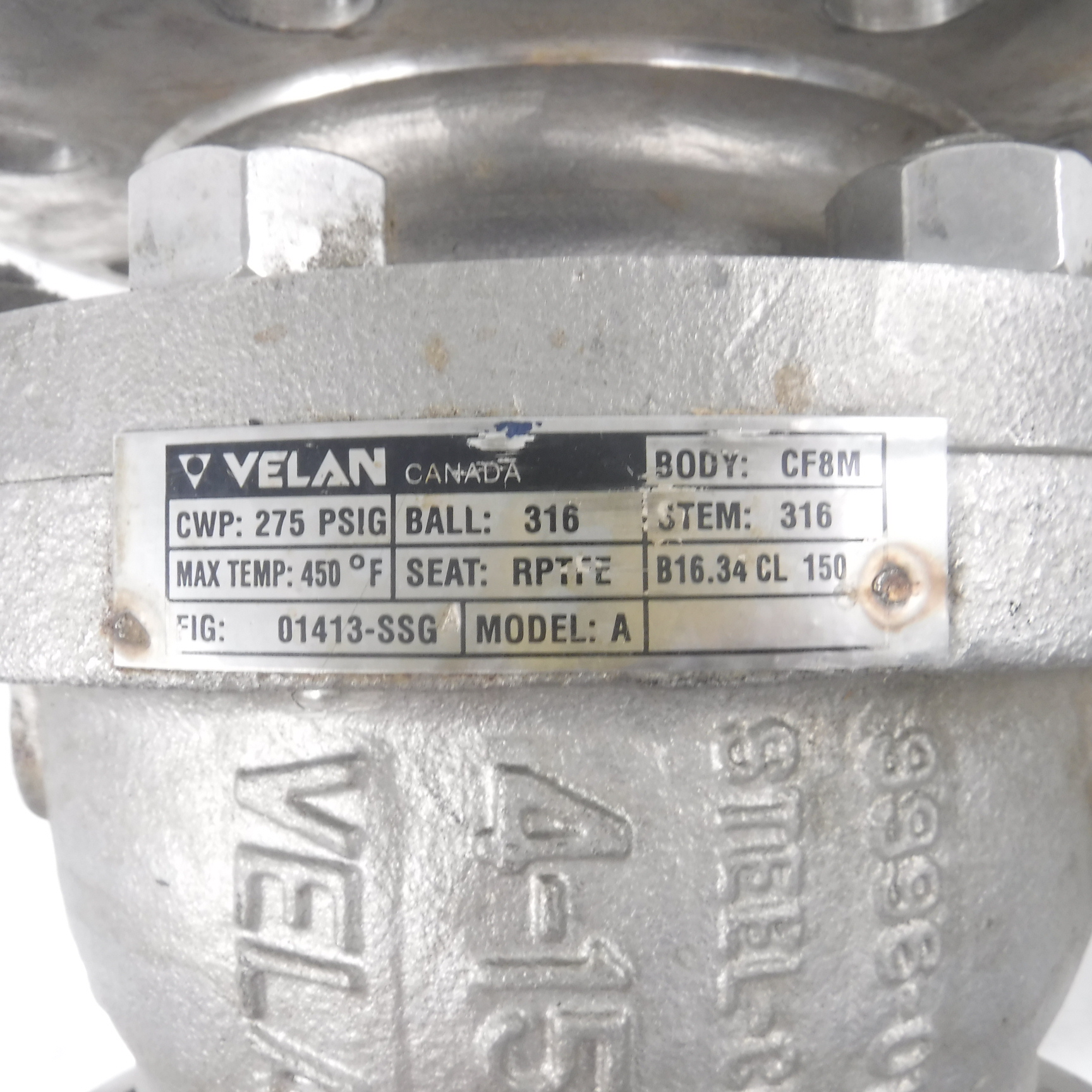 Velan Valve 4" Carbon Steel Full Port Flanged 150# Ball Valve Split NO ...