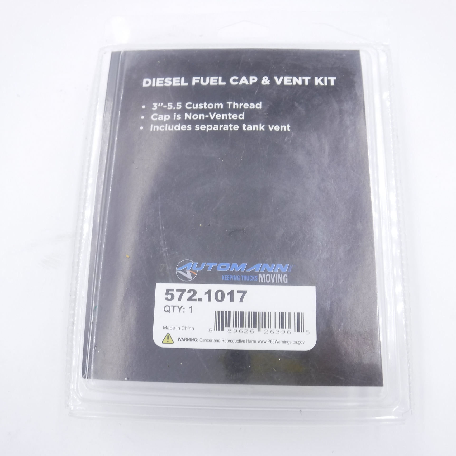 Automann 572.1017 Fuel Cap & Vent Kit 3" Non-Locking for Kenworth ...