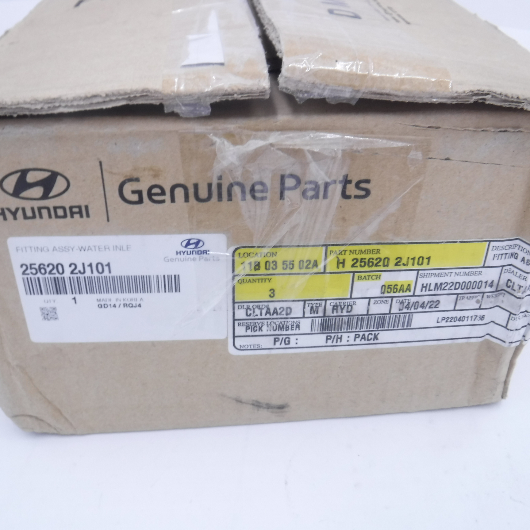 Genuine OEM Hyundai Fitting Assy-Water Inlet Housing for 2021-2023 ...