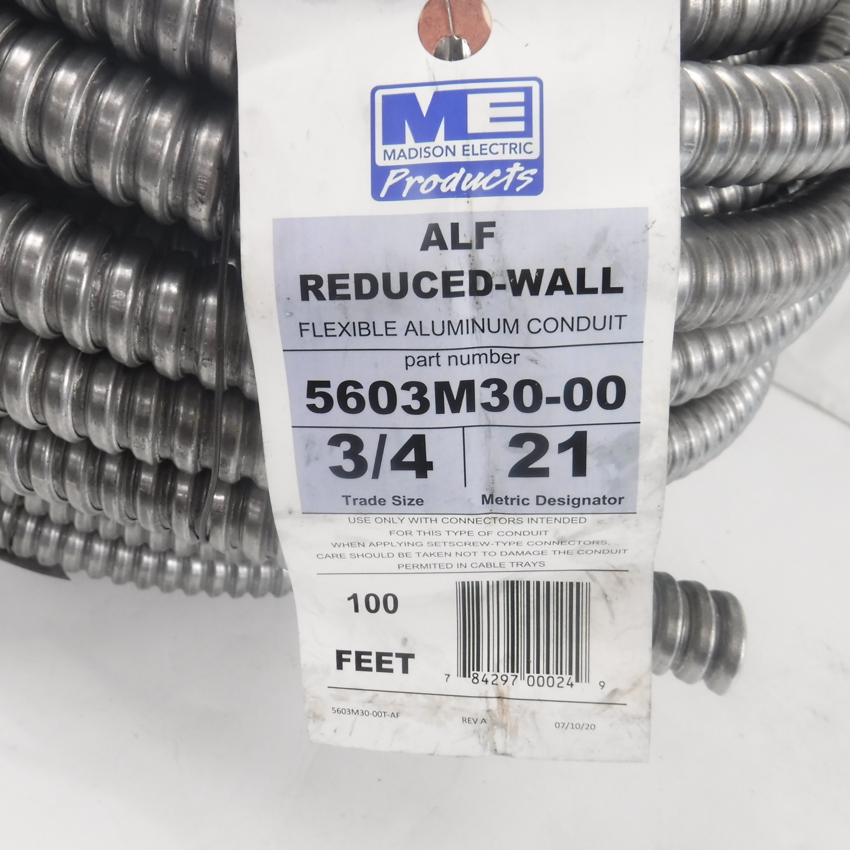 200' Rolls Madison 560330 3/4" Reduced Wall Flexible Conduit (2 Rolls ...