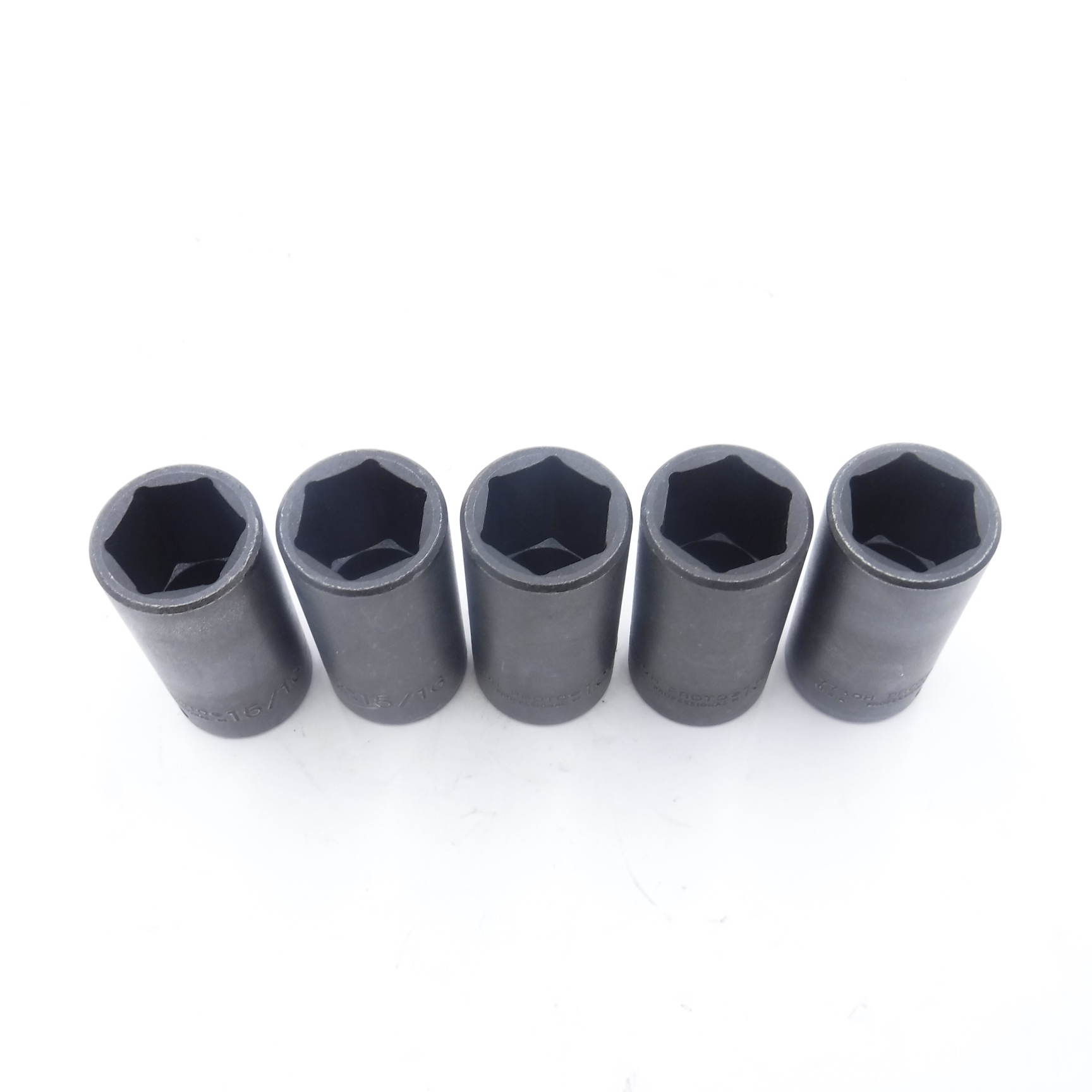 5 Pack Proto J7730H 15/16" Deep Impact Sockets 3/8" Drive 6 Point ...