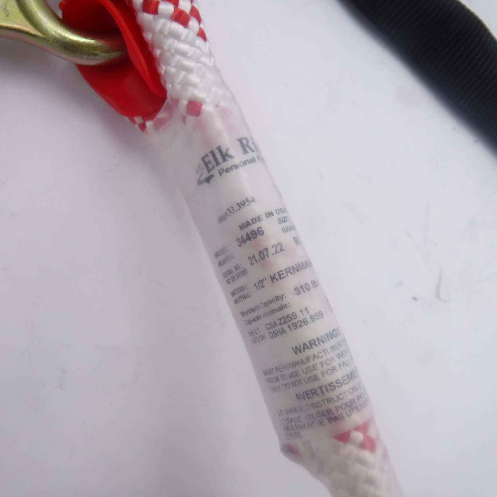 Elk River 1/2" by 6' Quick Adjustable Rope Positioning Lanyard 34496 ...