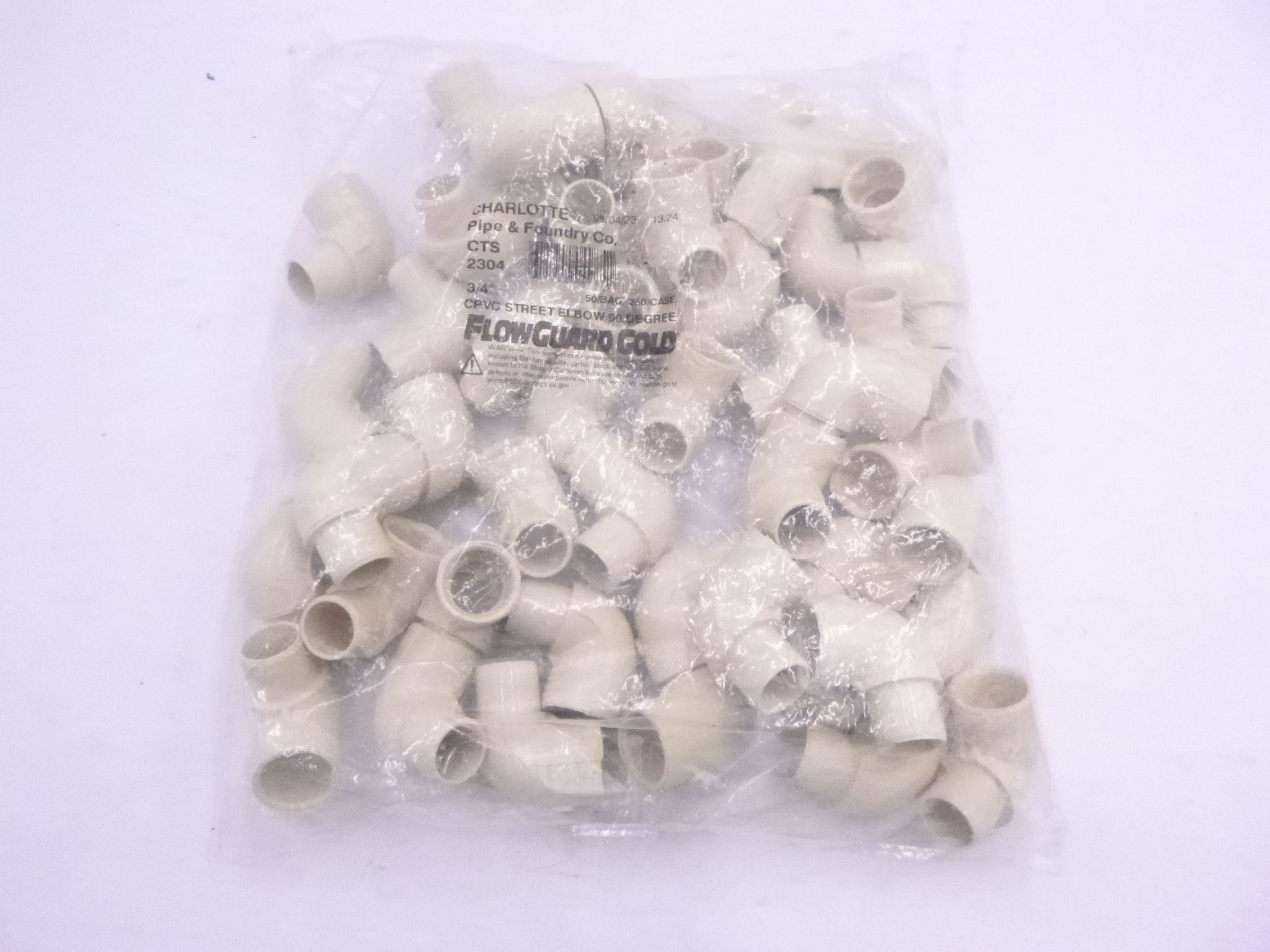 50 Pack Charlotte Flowguard Gold Pipe 90° Street Elbow CPVC Slip x Slip ...