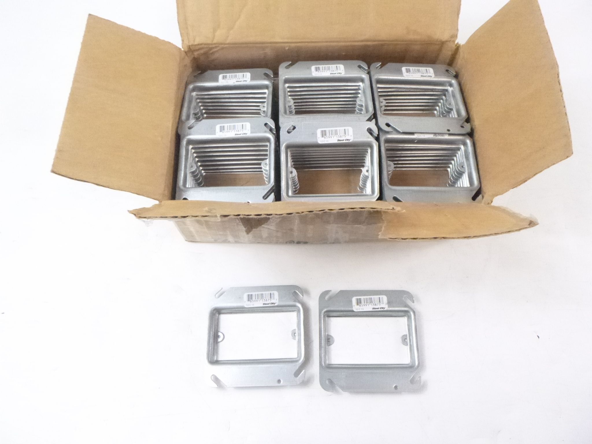 50 Pack STEEL CITY 52C13-50R 4" STEEL SQUARE BOX DEVICE COVER 1/2 ...