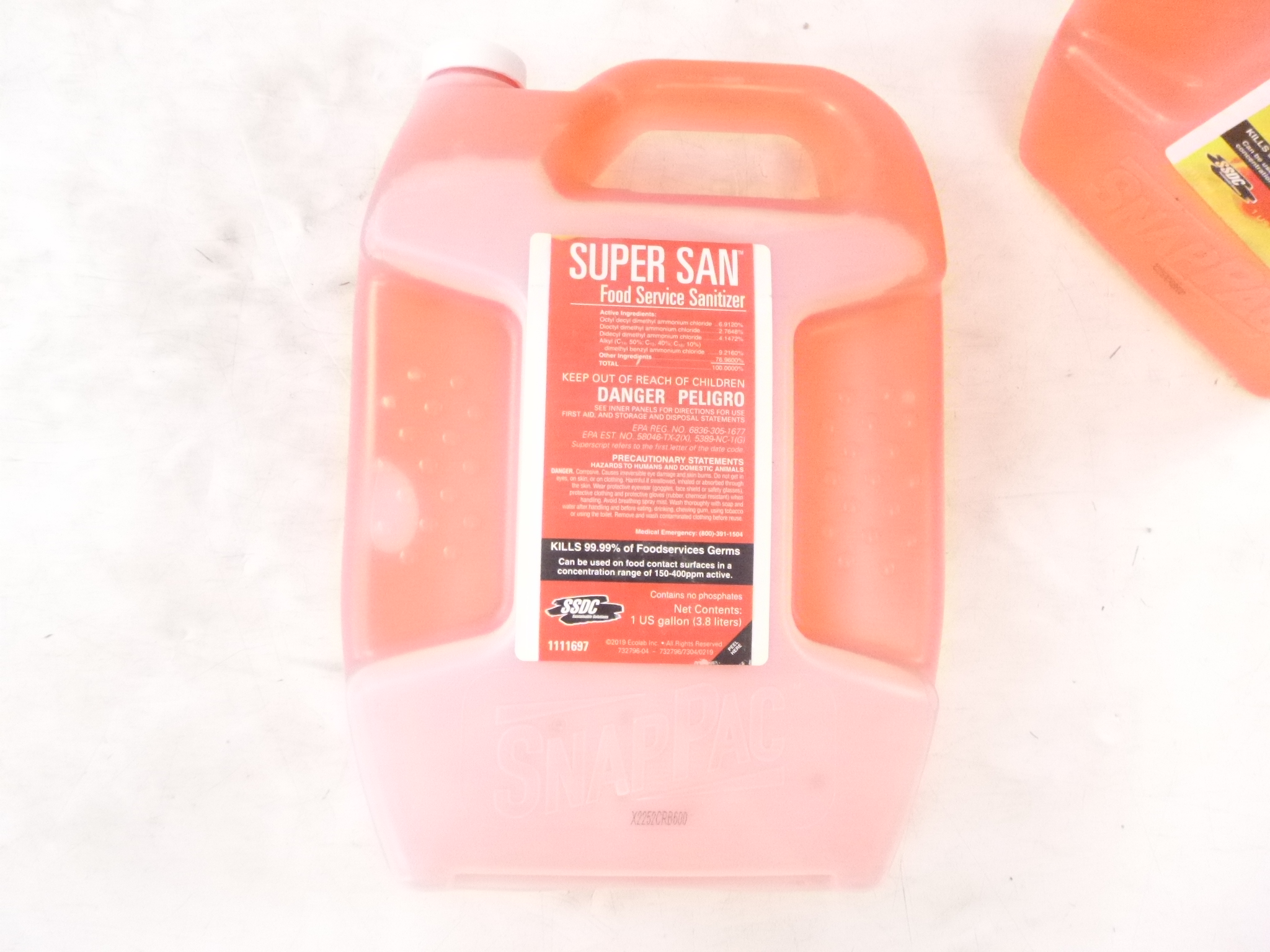 Case of 2 1 GAL Ecolab SSDC Super San Food Service Sanitizer 1111697 ...
