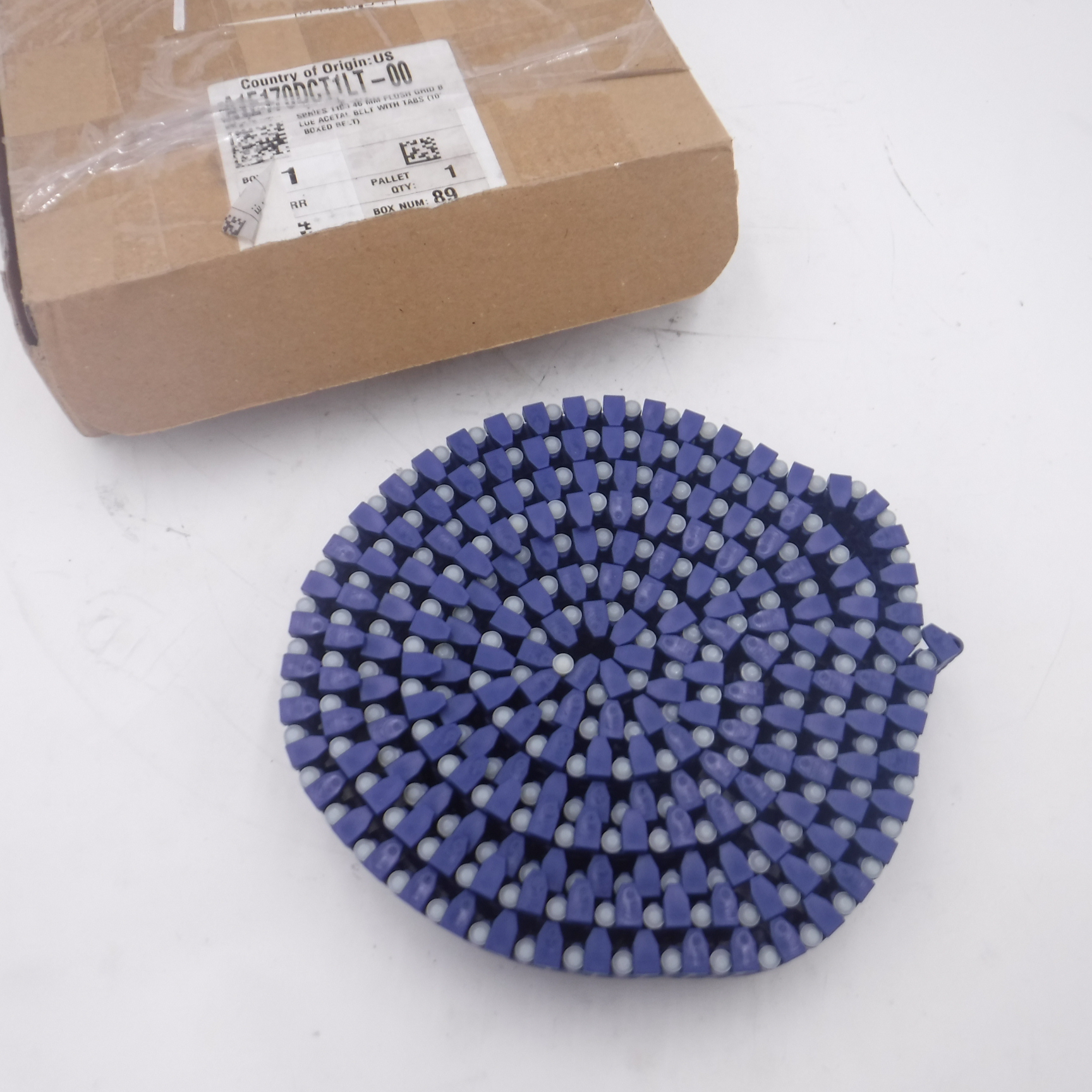 9.5' Intralox 2" Series 1100 Blue Acetal Flush Grid Flat Top Belt ...