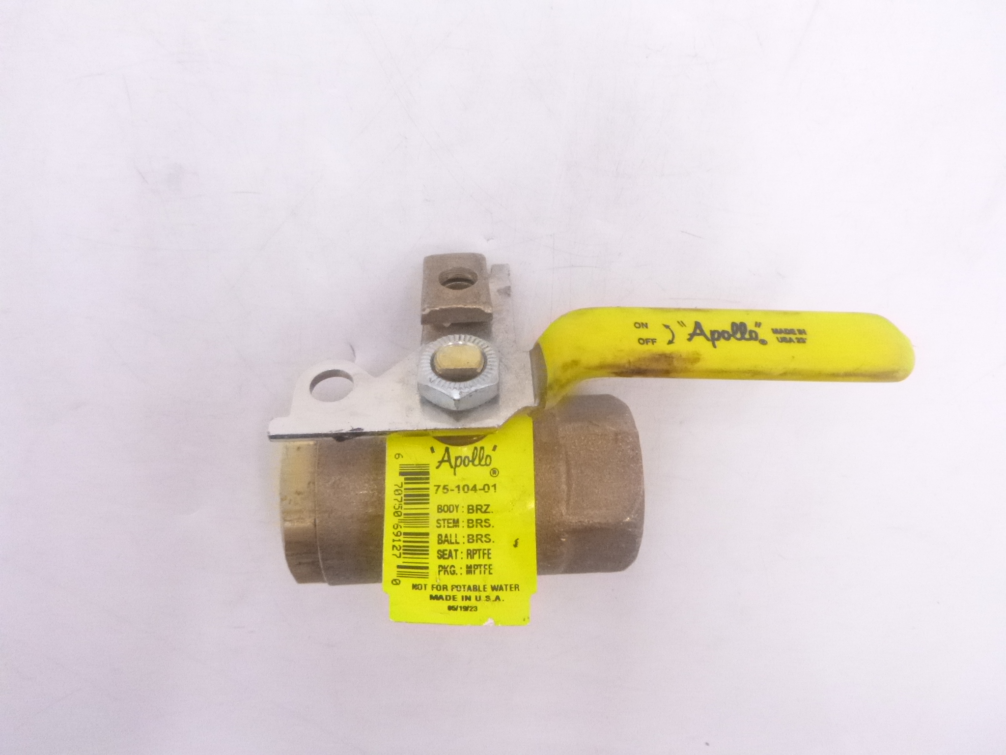 Apollo 3/4"Brass 2-Way Ball Valve 75-104-01 With Lockwing - OneClick ...