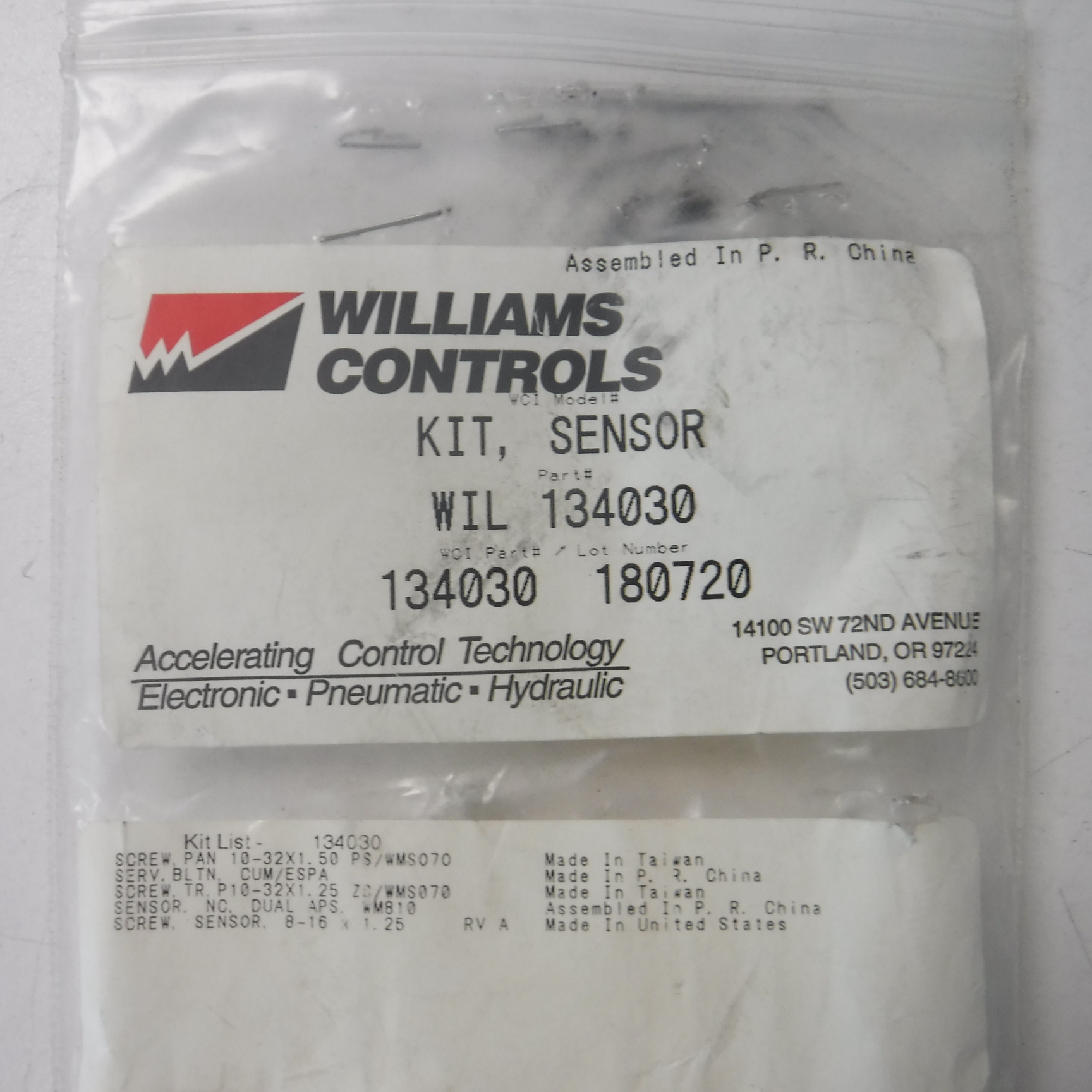 Genuine Williams Controls Throttle Sensor Kit 134030 - OneClick Warehouse