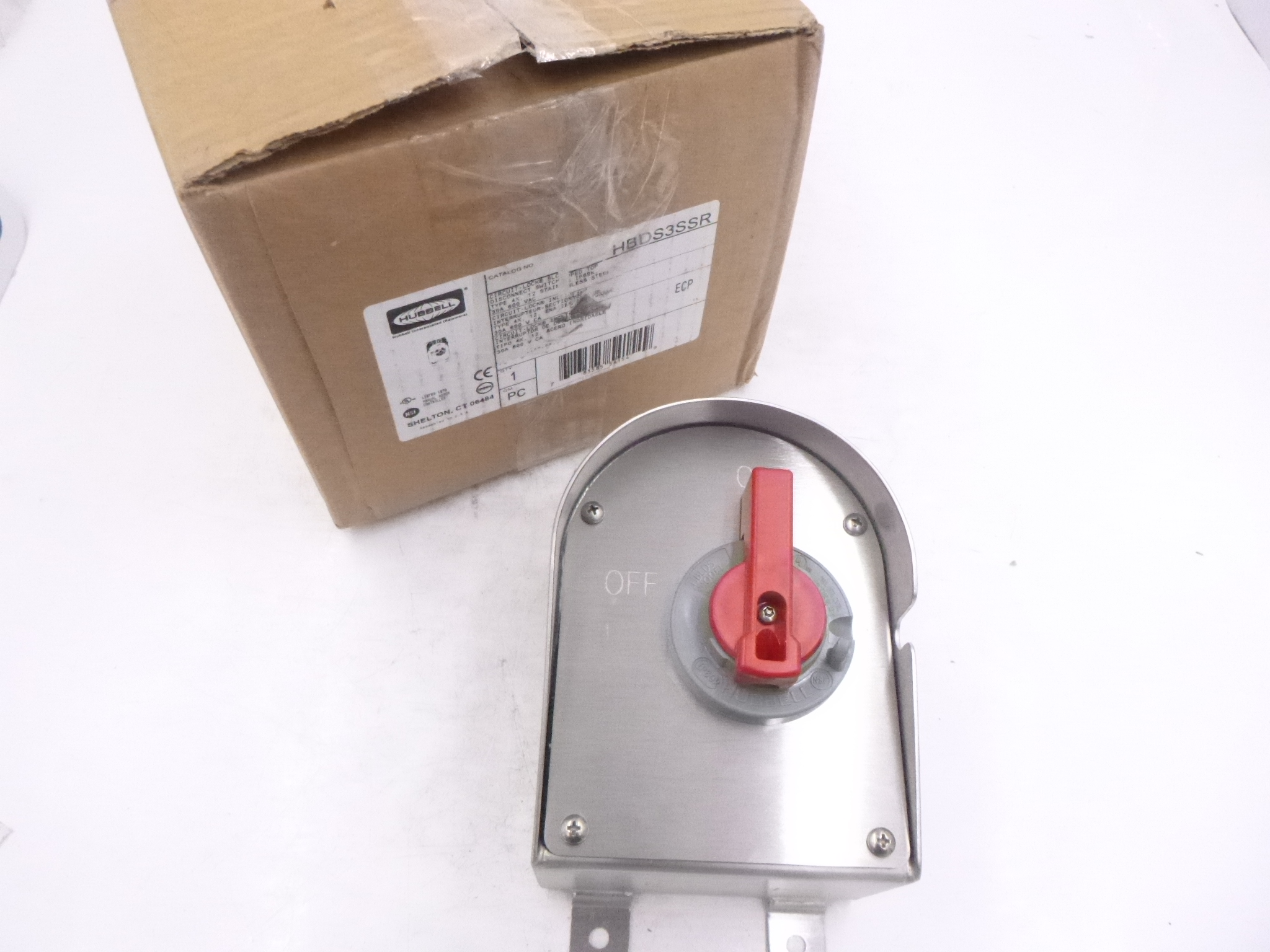 Hubbell Wiring HBLDS3SSR Sloped Disconnect Switch 30A Unfused 4X SS ...