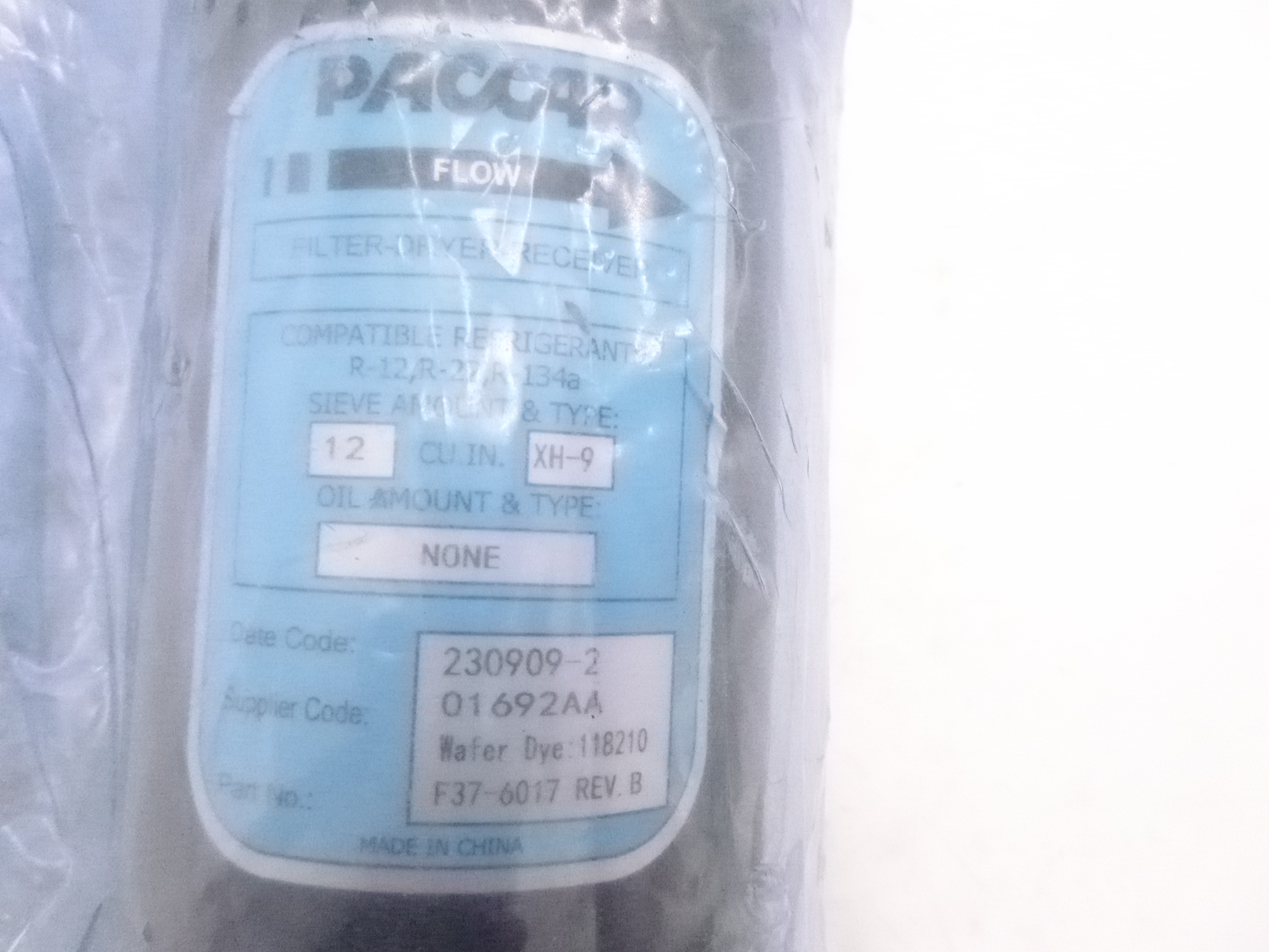 Genuine OEM PACCAR Kenworth Day Cab Air Dryer Receiver F37-6017 ...