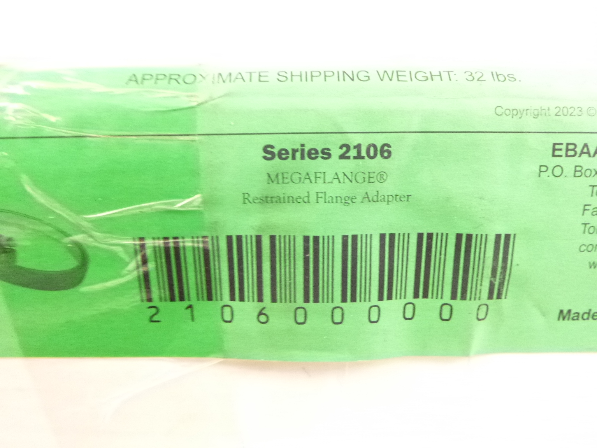 EBAA 2106 MegaFlange 6" Pipe Restrained Flange Adapter 2100 Series ...