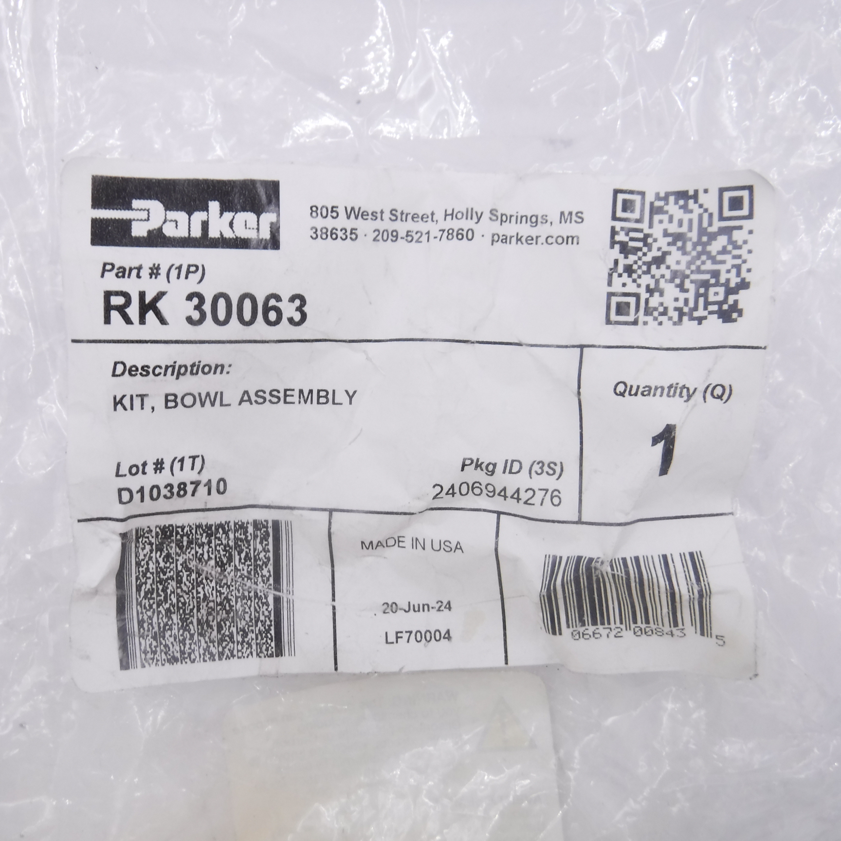 Parker RK30063 Diesel Fuel Filter Plastic Bowl Assembly for R120 ...