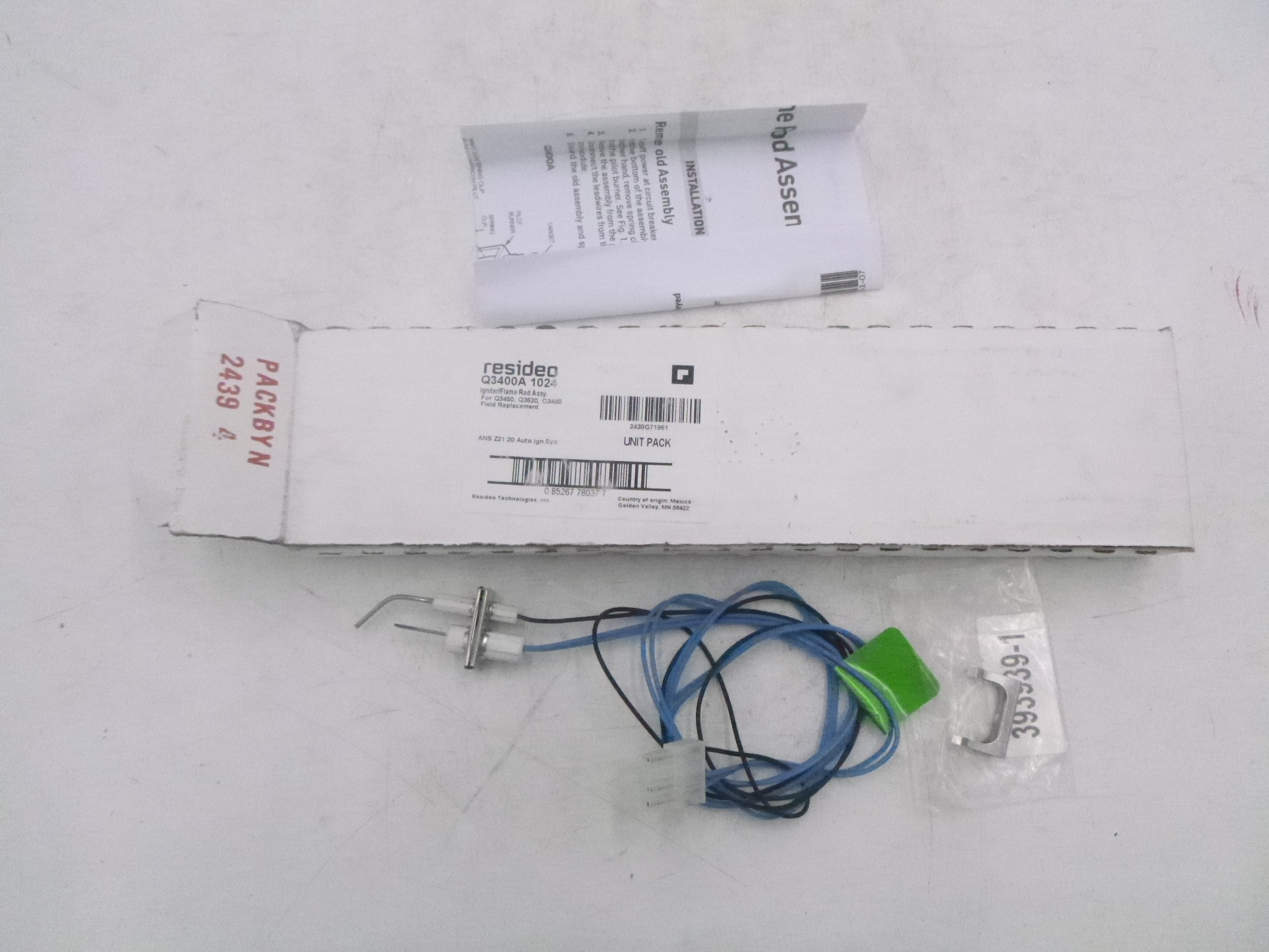 Resideo Q3400A 1024 Igniter/Flame Rod Assembly for Q3450 - OneClick ...