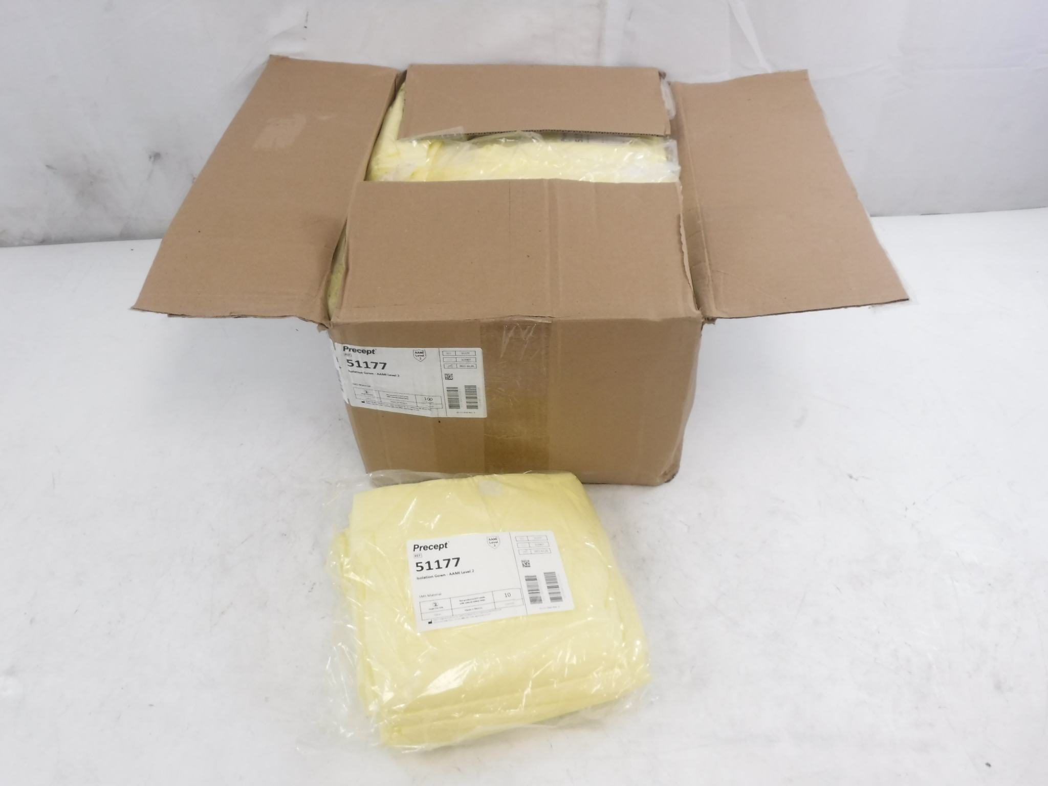 100 Pack Precept Yellow NonSterile AAMI Level 2 Disposable Procedural ...