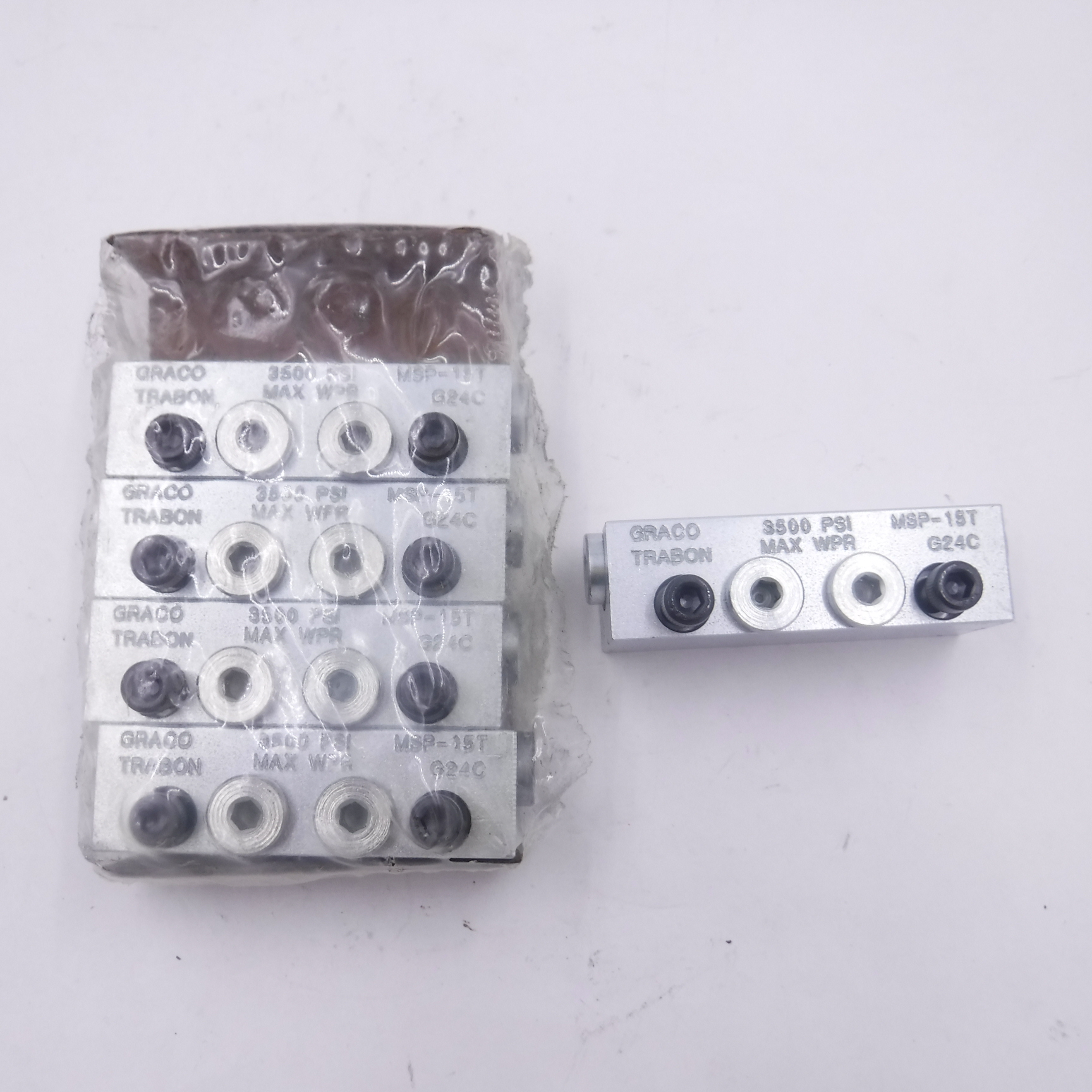 5 Pack Graco 562722 Trabon MSP Modular Divider Valves MSP-15T 0.015 in³ ...