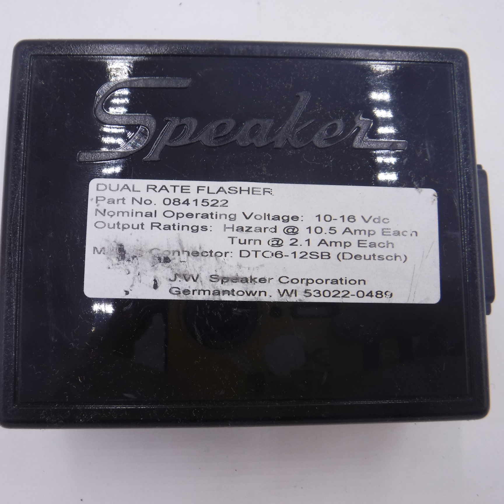 Speaker Dual Rate Flasher 0841522 15-16VDC 10.5A 12-Pin Connector ...