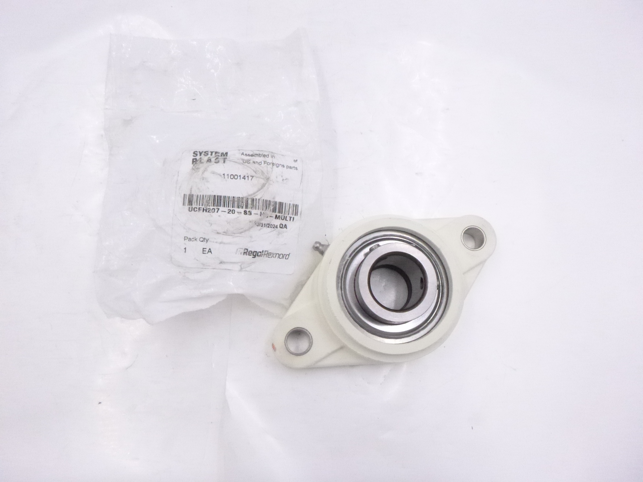 System Plast 1.25" Bore Standard Duty Two Bolt Flange Ball Bearing ...