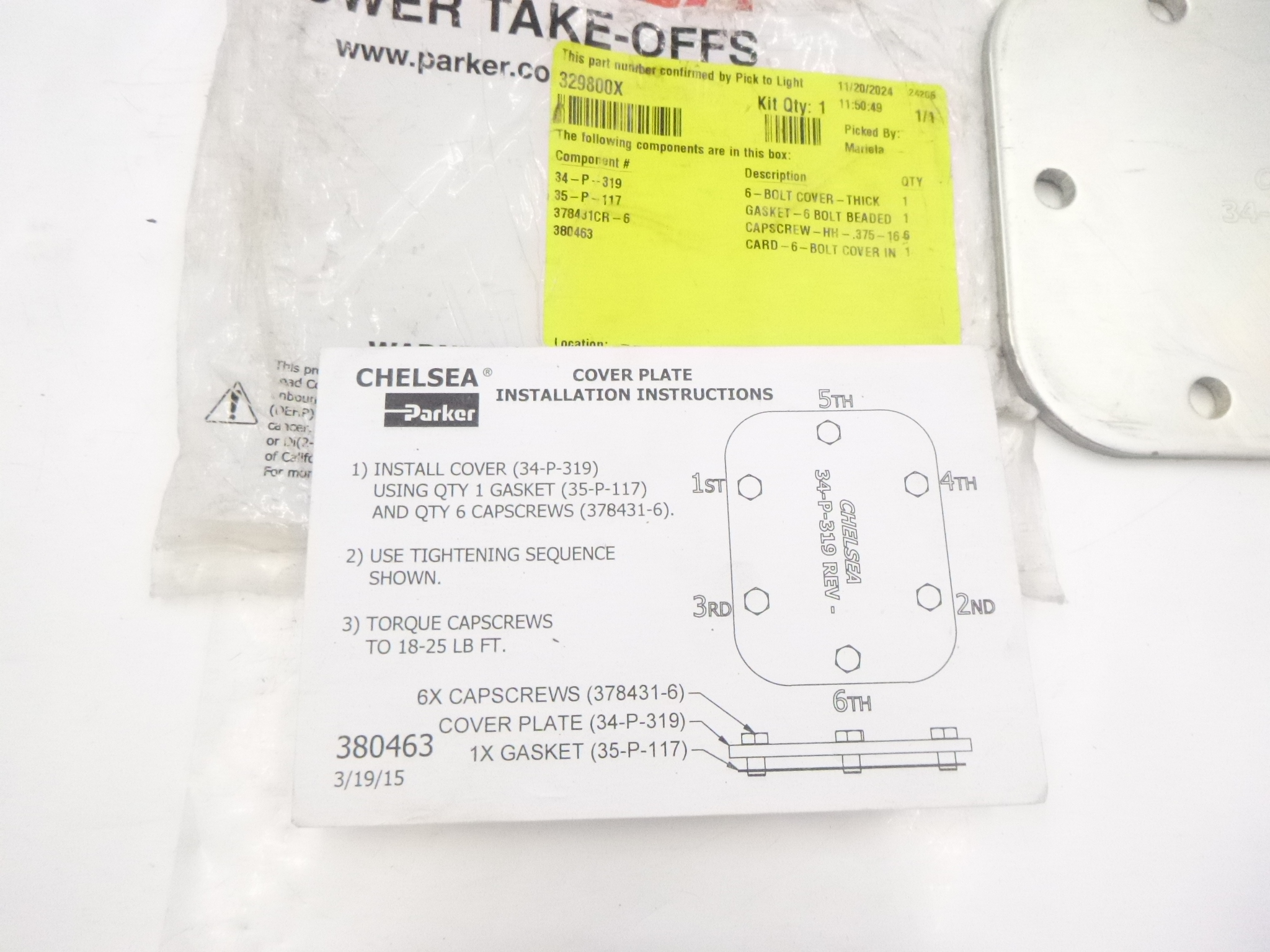 Parker Chelsea 329800X 6 Bolt Power Take Off PTO Cover Kit - OneClick ...