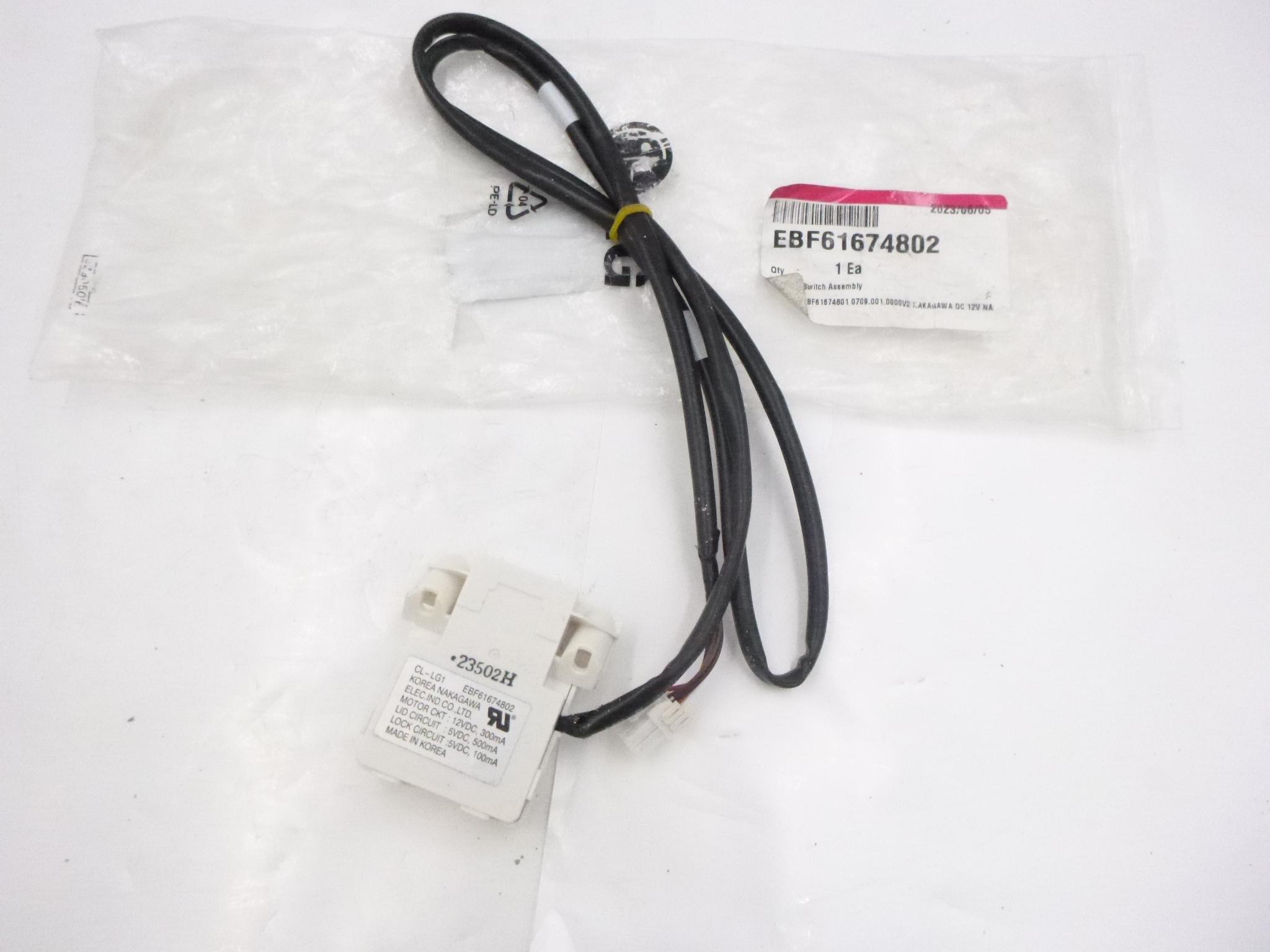 Genuine OEM LG EBF61674802 Washer Lid Lock Switch - OneClick Warehouse