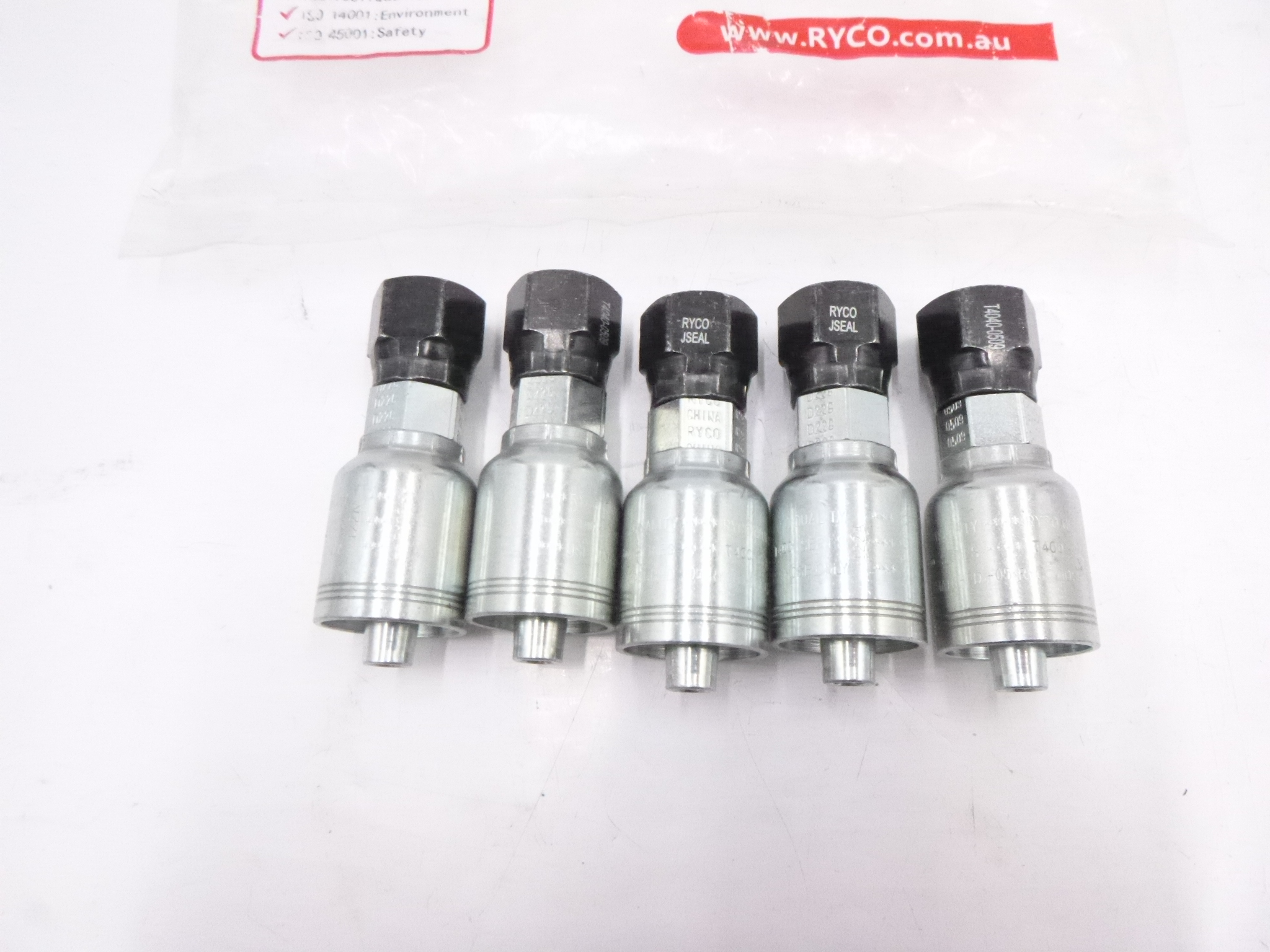5 Pack Ryco T4040-0509 JIC Female Hydraulic Hose Fitting 3/4" x 1/2 ...