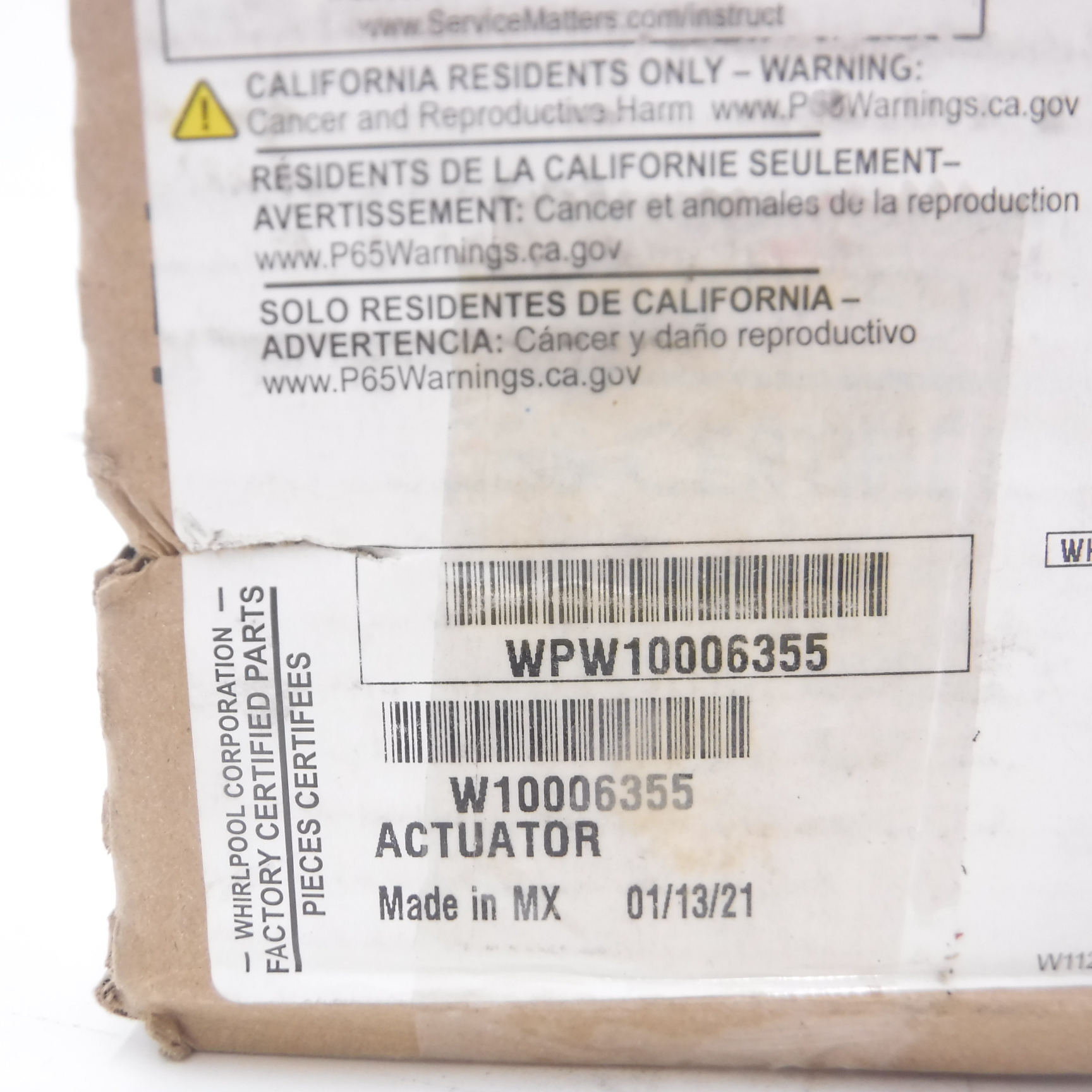 Genuine OEM Whirlpool Top-Load Washer Shift Actuator WPW10006355 ...